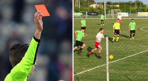 Rompe la gamba all'avversario dopo aver subito un fallo in campo ...