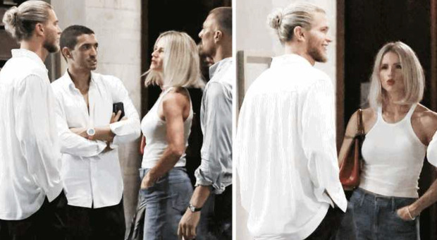 Loris Karius, sorrisi e baci fuori dal ristorante con Michelle Hunziker ...