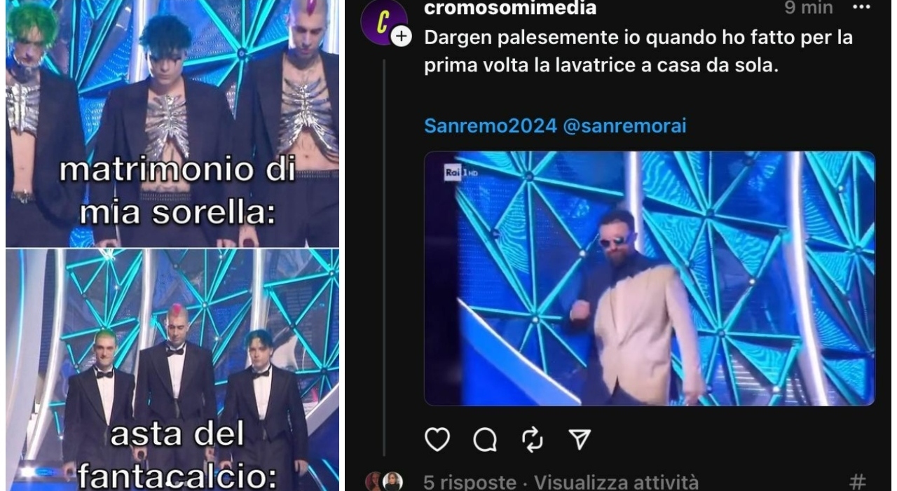 Sanremo 2024, da Dargen e la lavatrice a Mahmood che bono: i meme più ...