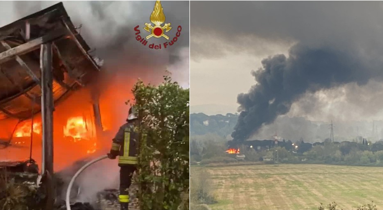 Incendio en Depósito de Autos en Castel Giubileo