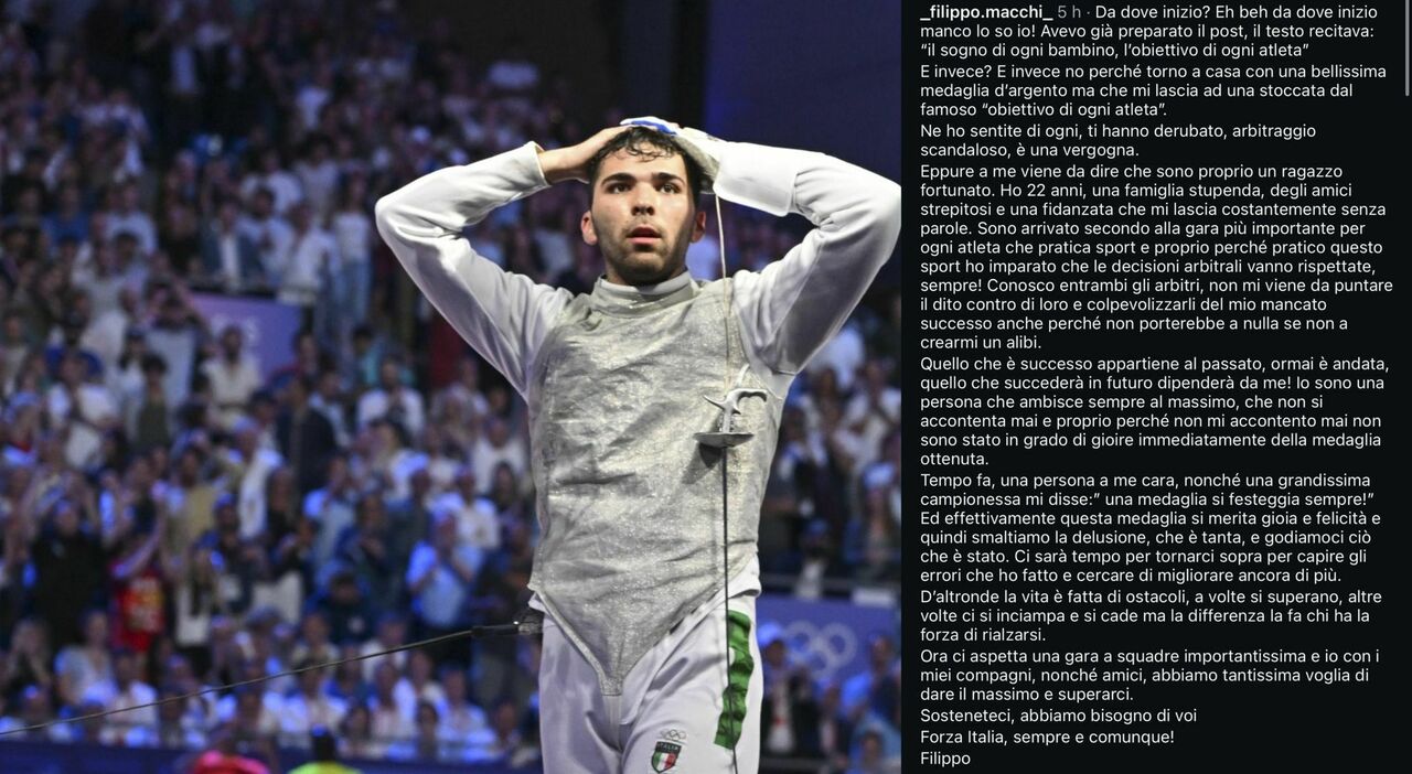 Italian Fencer Filippo Macchi Embraces Silver Amidst Controversy at ...