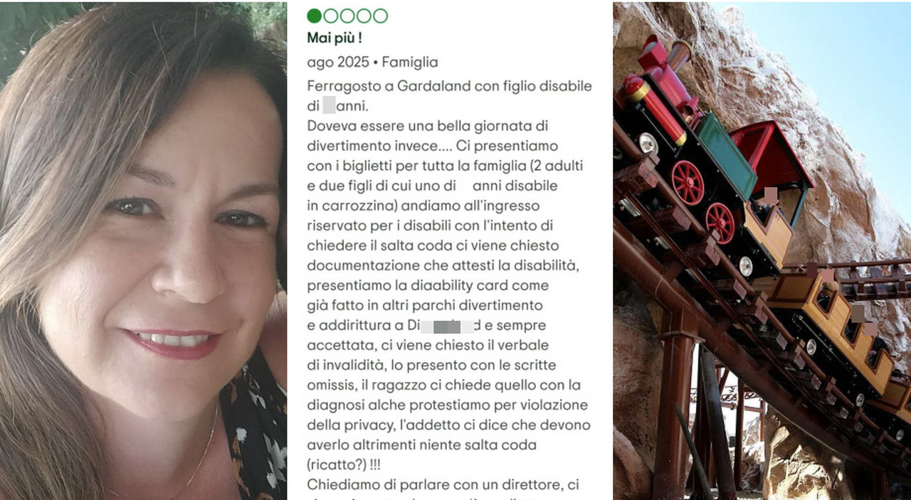 Gardaland, la giornata da dimenticare del bambino disabile. Mamma Roberta: «Biglietti pagati ...