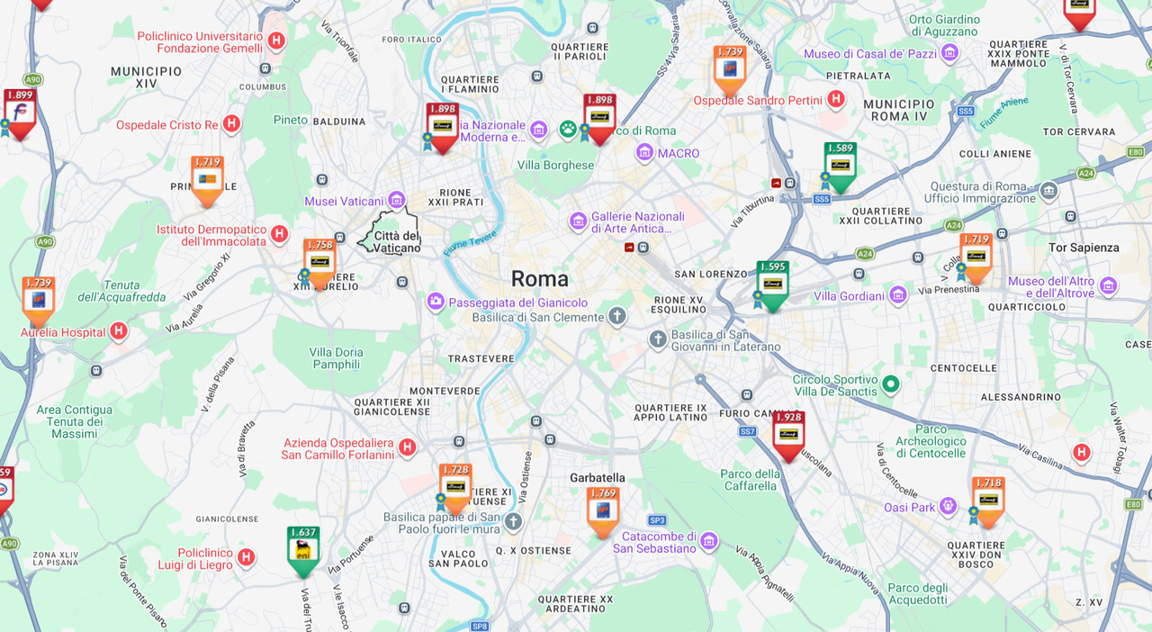 Benzina a Roma, dove costa meno: la mappa aggiornata dei distributori ...