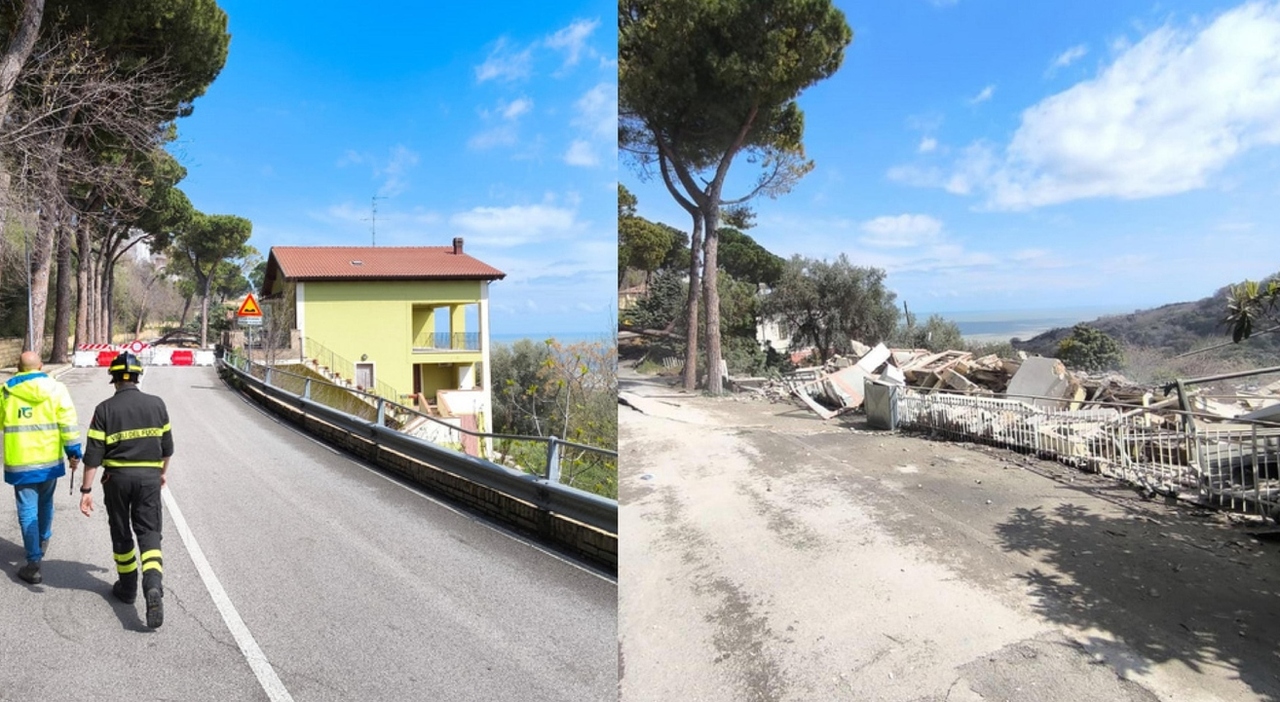 Silvi, il fronte della frana si allarga: crolla una palazzina e salta l ...