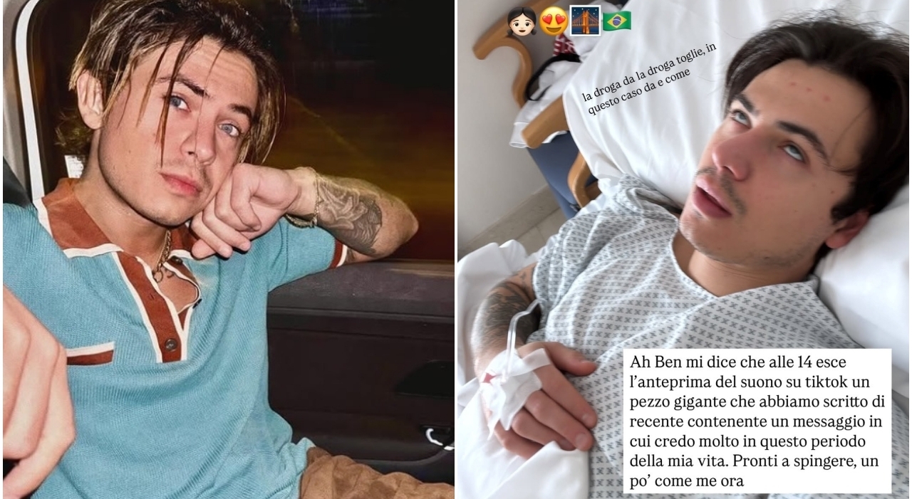 Federico Rossi in ospedale, mistero sul ricovero e l'operazione: la foto in camice con la flebo ...