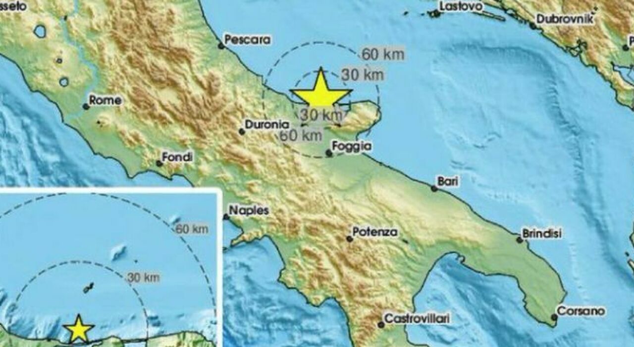 Terremoto a Foggia, scossa di magnitudo 4.6. Paura in Puglia, avvertito ...