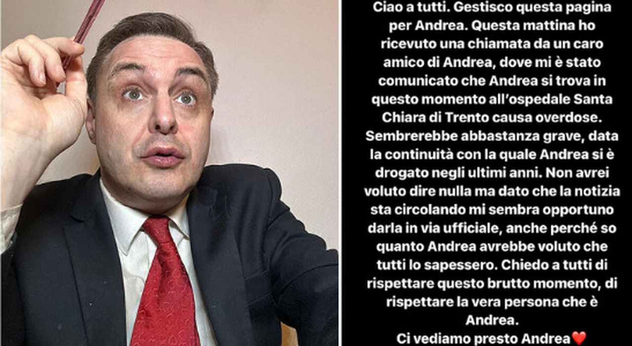 «Andrea Diprè ricoverato in ospedale per overdose»: l'annuncio su ...