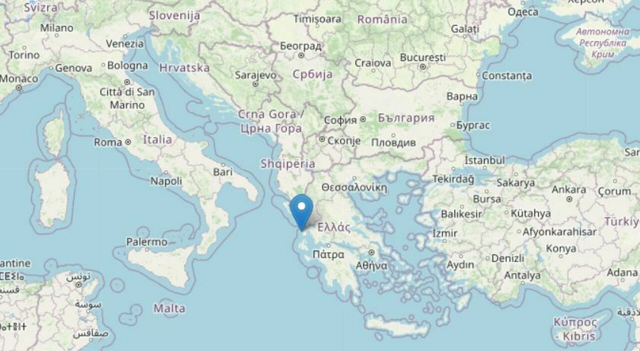 Terremoto nel Mar Ionio di 4.7 davanti all'isola greca di Leucade ...