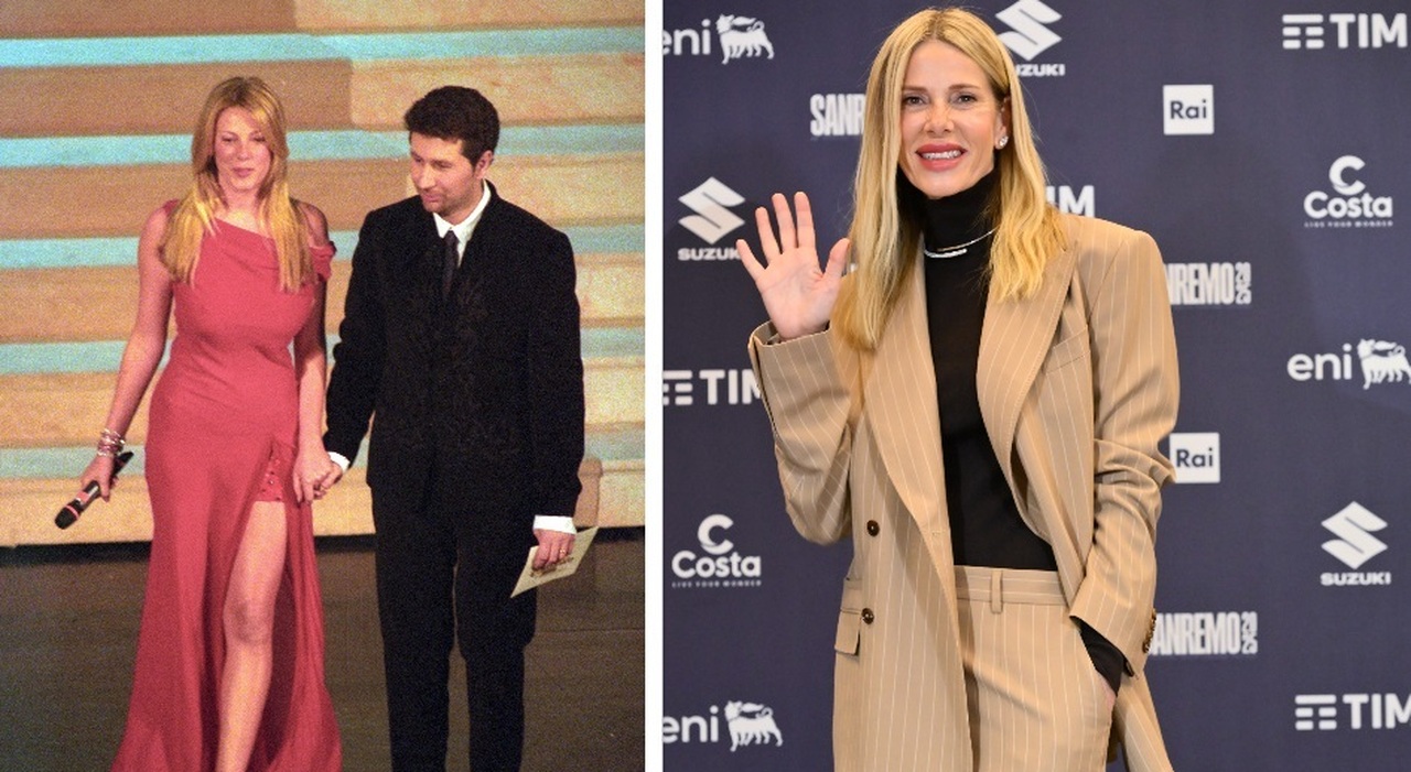 Alessia Marcuzzi ieri e oggi, il look al Festival di Sanremo di 25 anni ...