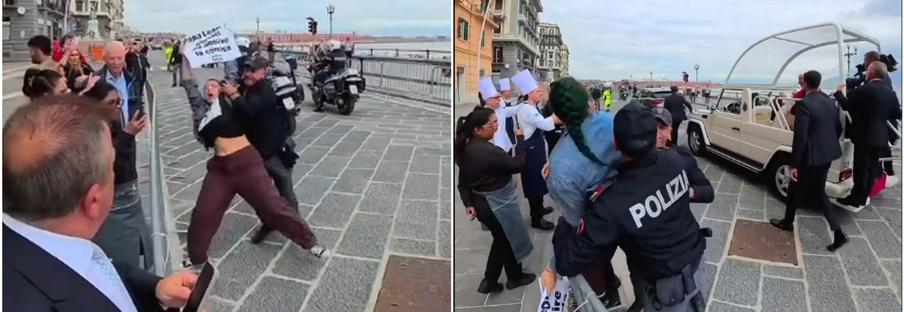 PETA Activists Confront the Pope in Naples