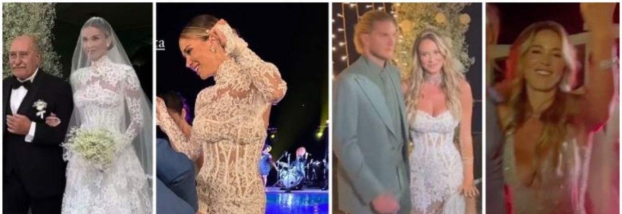 Diletta Leotta, quattro abiti per la sposa. Le pagelle: promosso lo ...