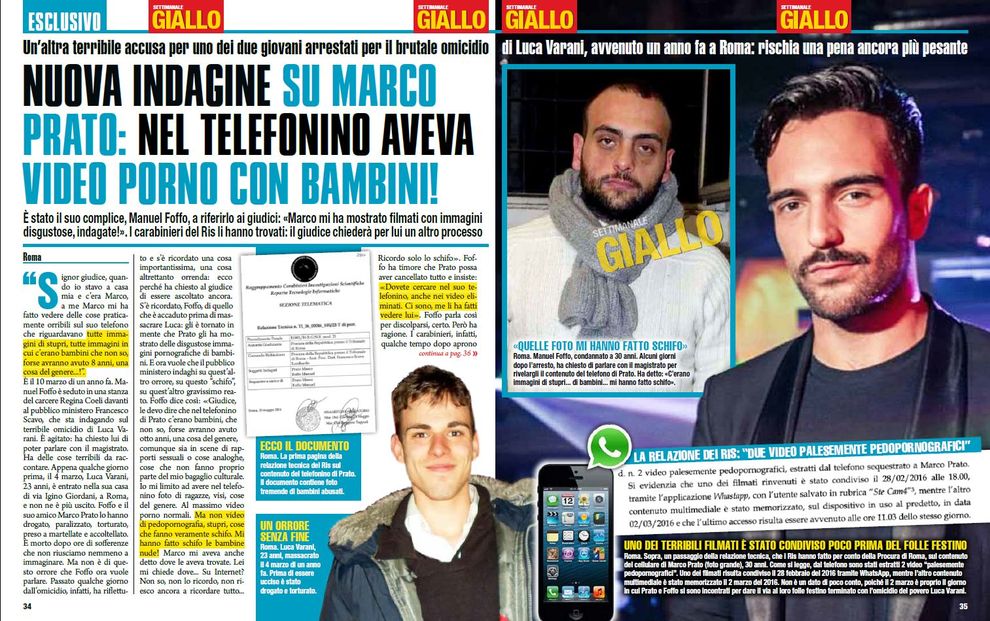 Omicidio Varani, nuova accusa: Marco Prato ha video porno con bambini ...