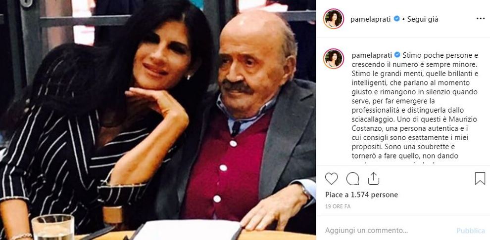 Pamela Prati su Instagram: stimo Maurizio Costanzo. Ma poi parte la ...