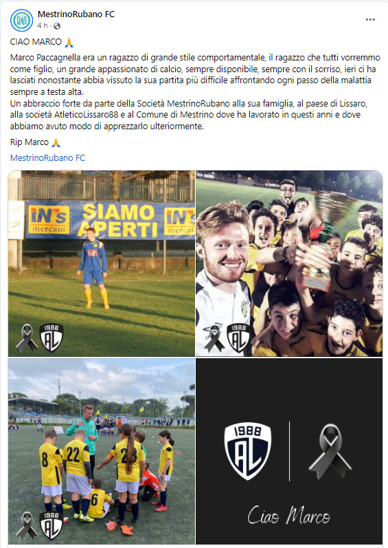 Marco Paccagnella muore a 31 anni, sconfitto dalla malattia. Era ...