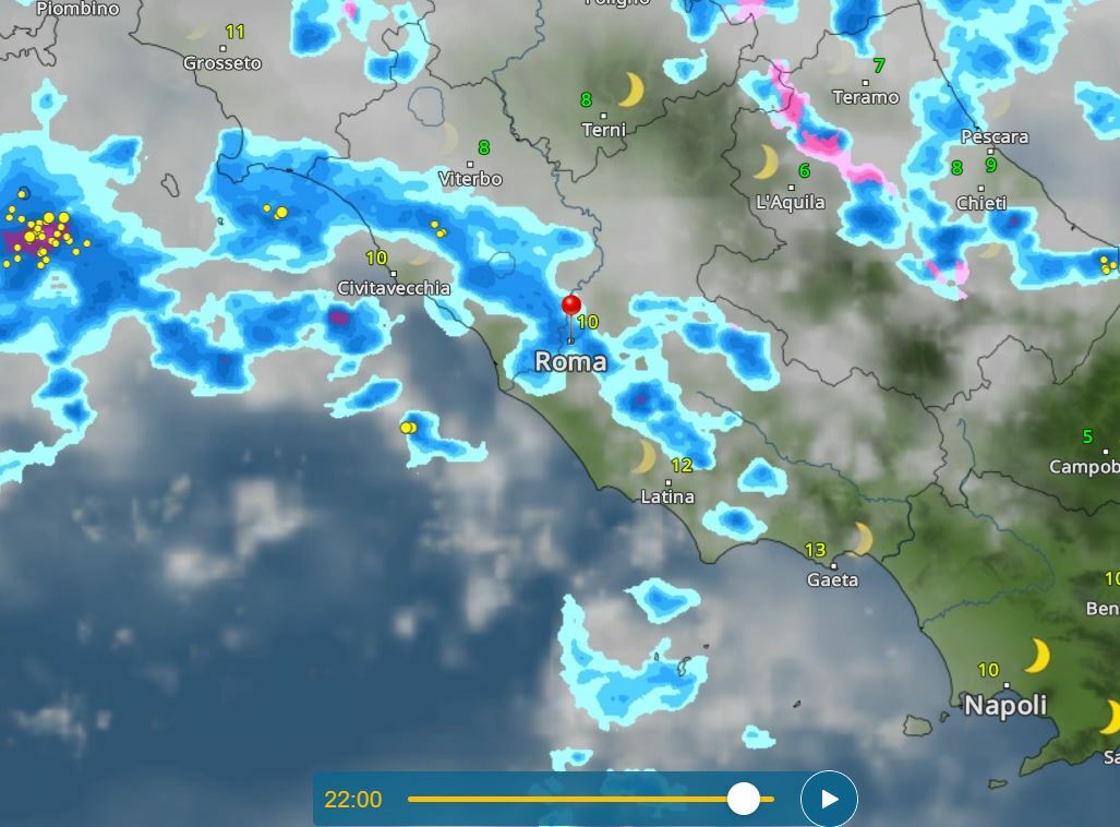 Tormentas y Previsiones Meteorológicas en Roma