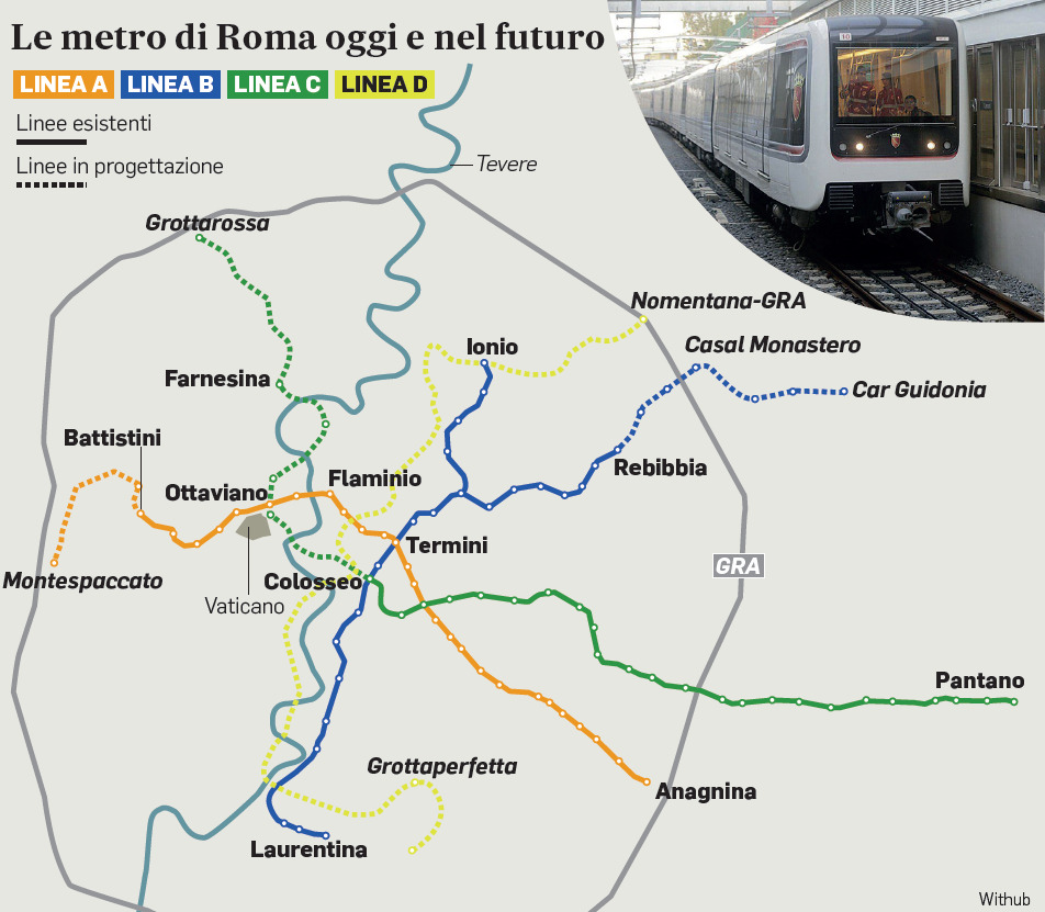 Metro a Roma, le linee del futuro: l'investimento da 25 miliardi per ...