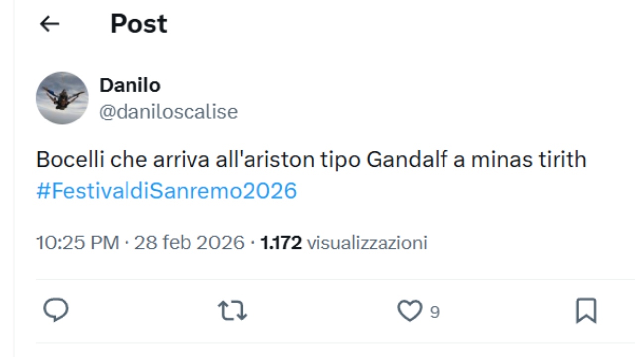 Sanremo 2026, i meme della finale: Andrea Bocelli come Gandalf, Max ...